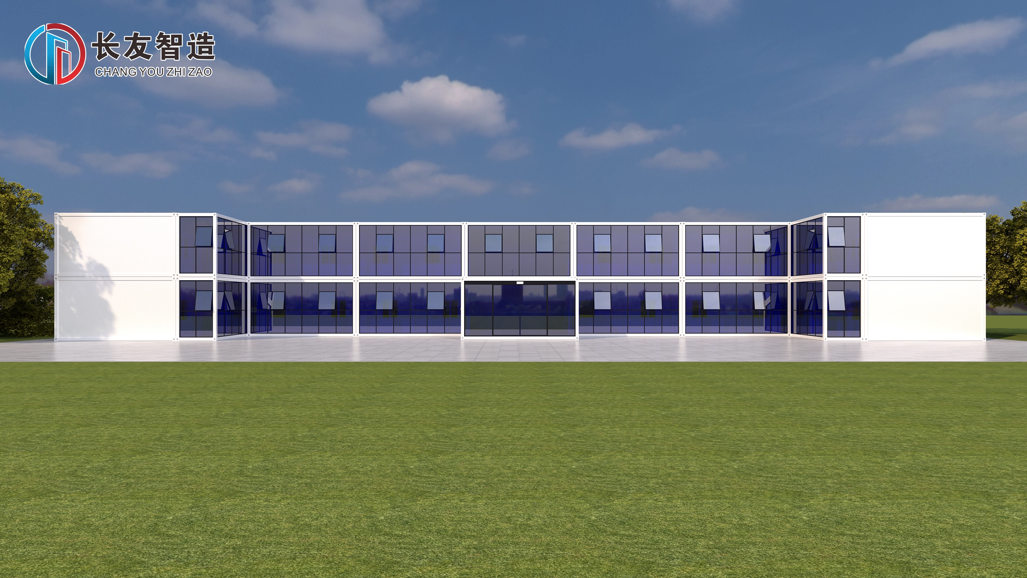 Flat Pack Prefab Modular Container House for Office School Cabin Camp ...